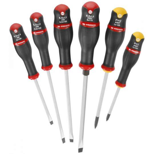 AW.J6PB | JEU DE 6 TOURNEVIS PROTWIST LAME HEXAGONALE - FACOM