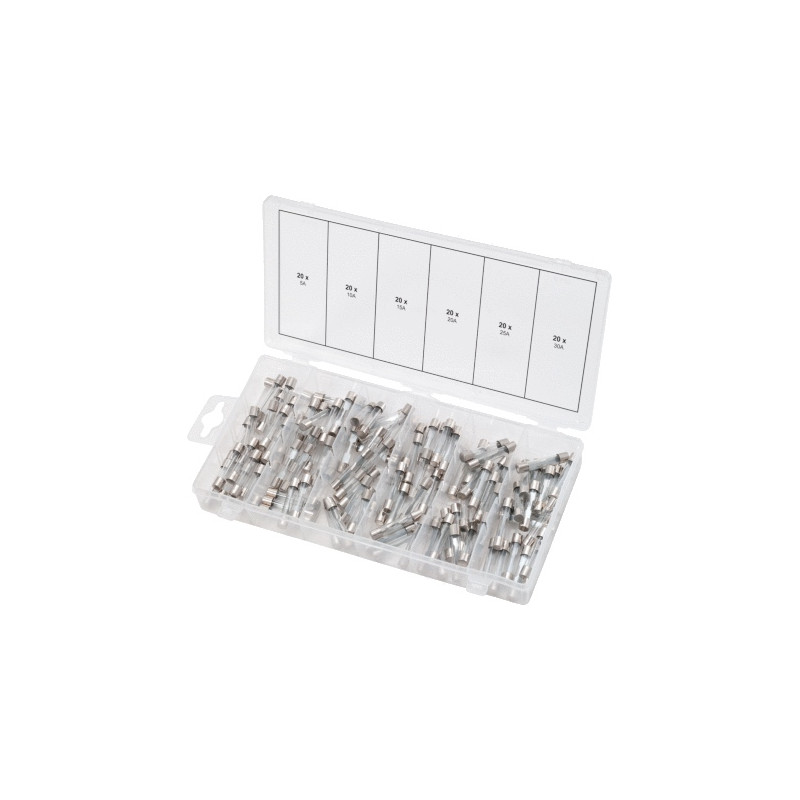 970.0270 | Assortiment de fusibles verres, 120 pcs . Outillage KS Tools