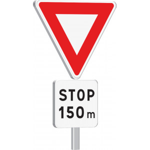 523302 | AB5-1000-Classe 1-Cédez le passage + Stop à 150m TALIAPLAST