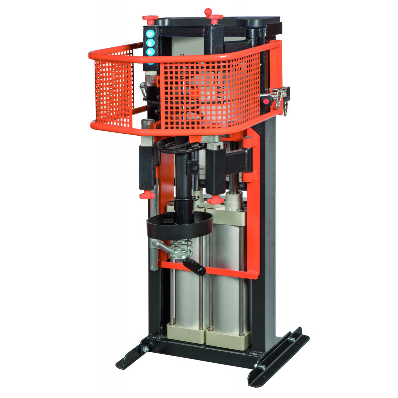 Compresseur de ressort double piston pneumatique avec grille de protection