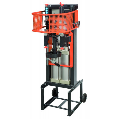 Compresseur de ressort double piston pneumatique avec grille de protection