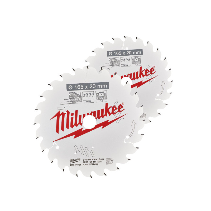 LAME CIRCULAIRE TWIN PACK165x20x40T/40T - Blister