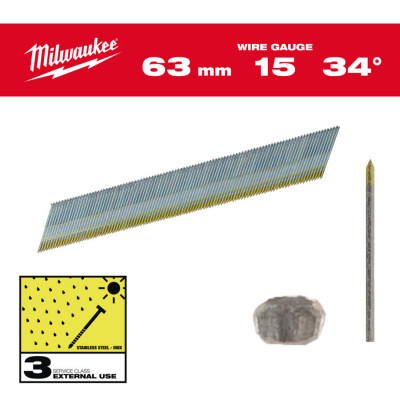 BOITE DE 2500 CLOUS G15 63MM INOX - Carton